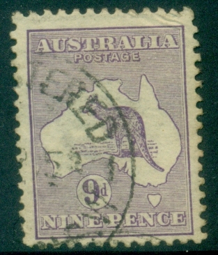 Australia 1913 Kangaroo & Map First Watermark 9d FU | Australia ...
