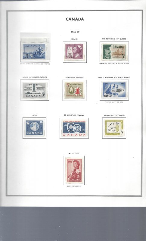 Canada 8 pages from 1957 to 1963 85ea Stamps OGNH - See scans and ...
