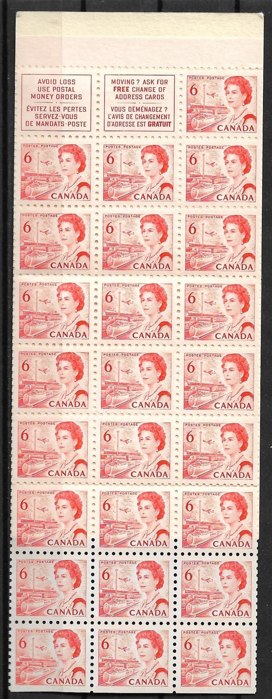 1968 Canada Booklet 60 with Scott #459a (pane of 25) MNH | Canada ...