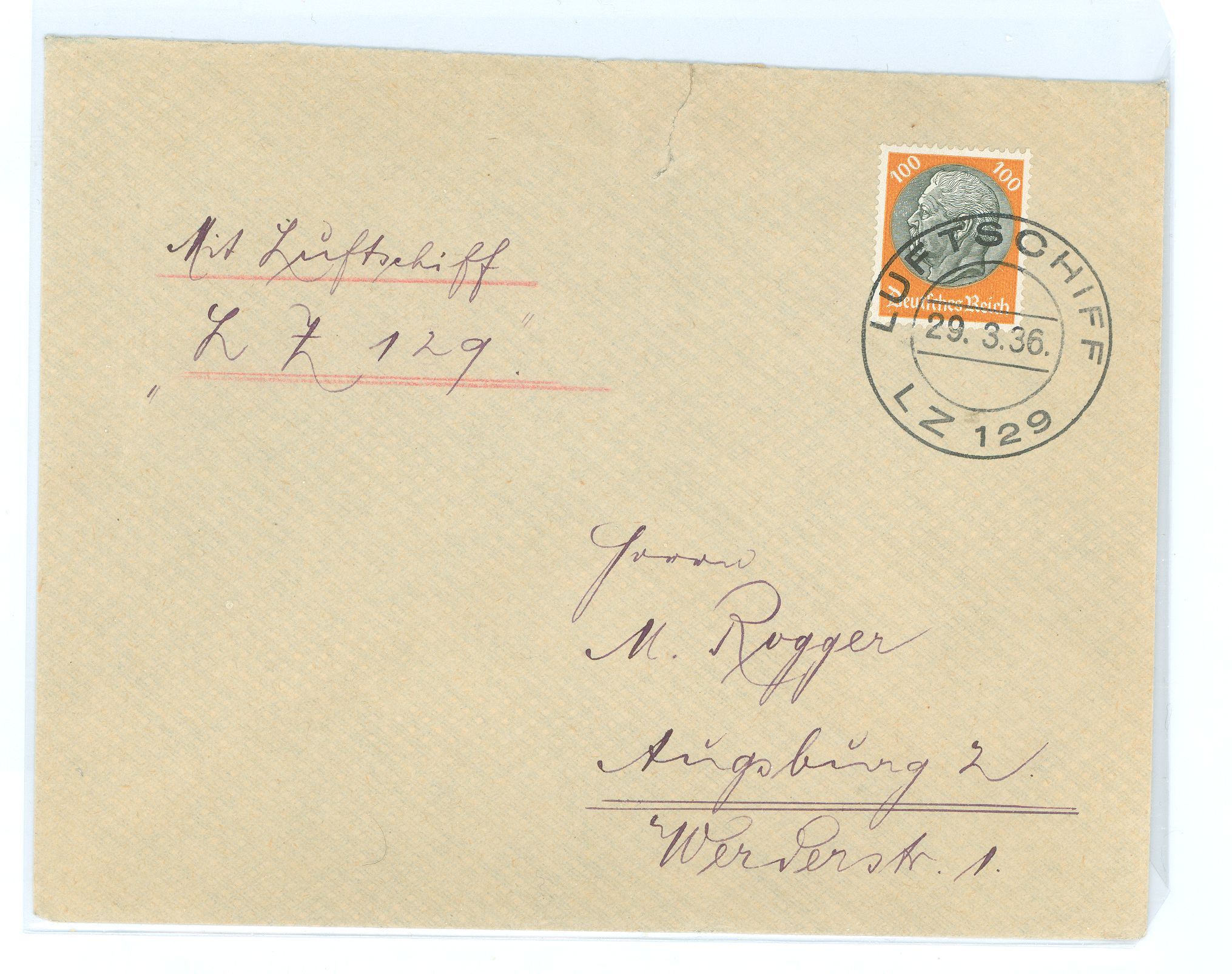 Germany 431 1936 cover carried aboard the Hindenburg (LZ 129) Flight ...