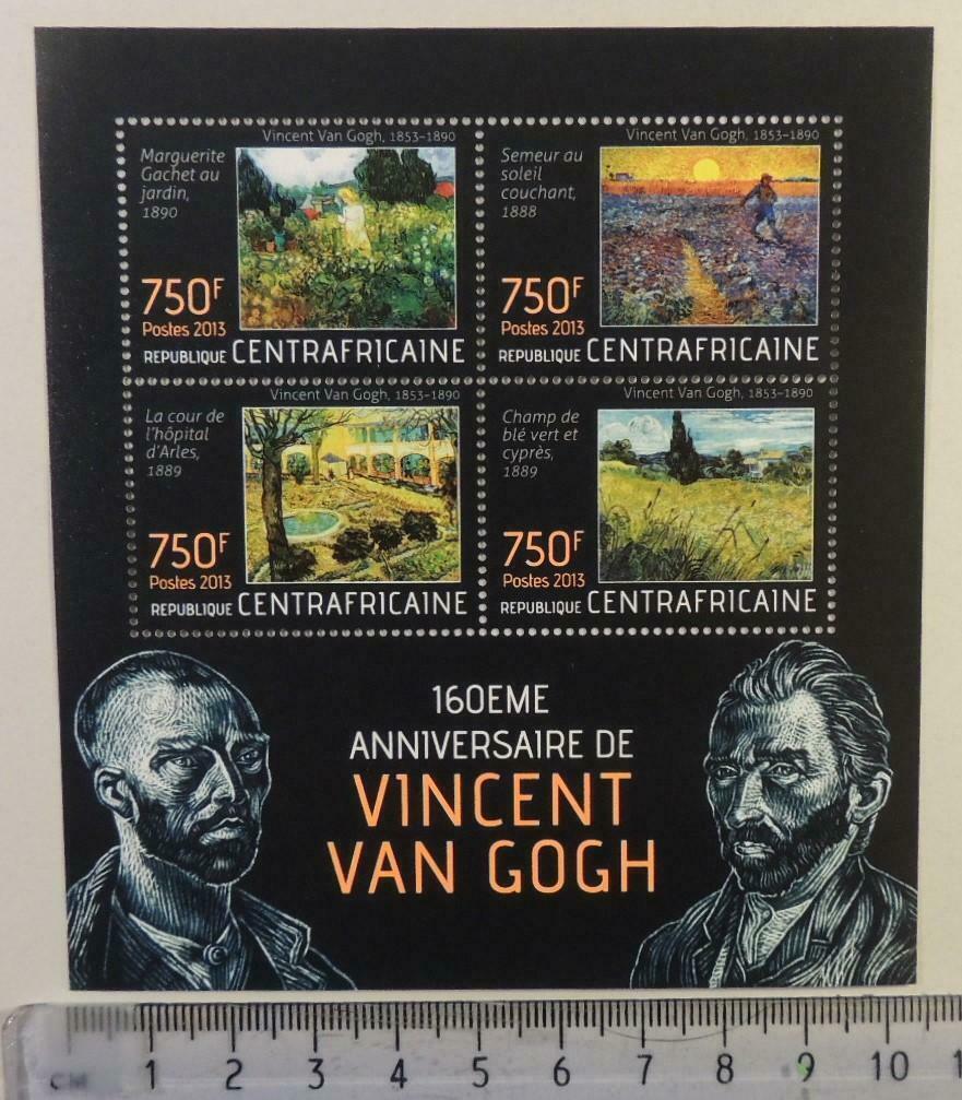 Central African Republic 2013 vincent van gogh art paintings m/sheet ...