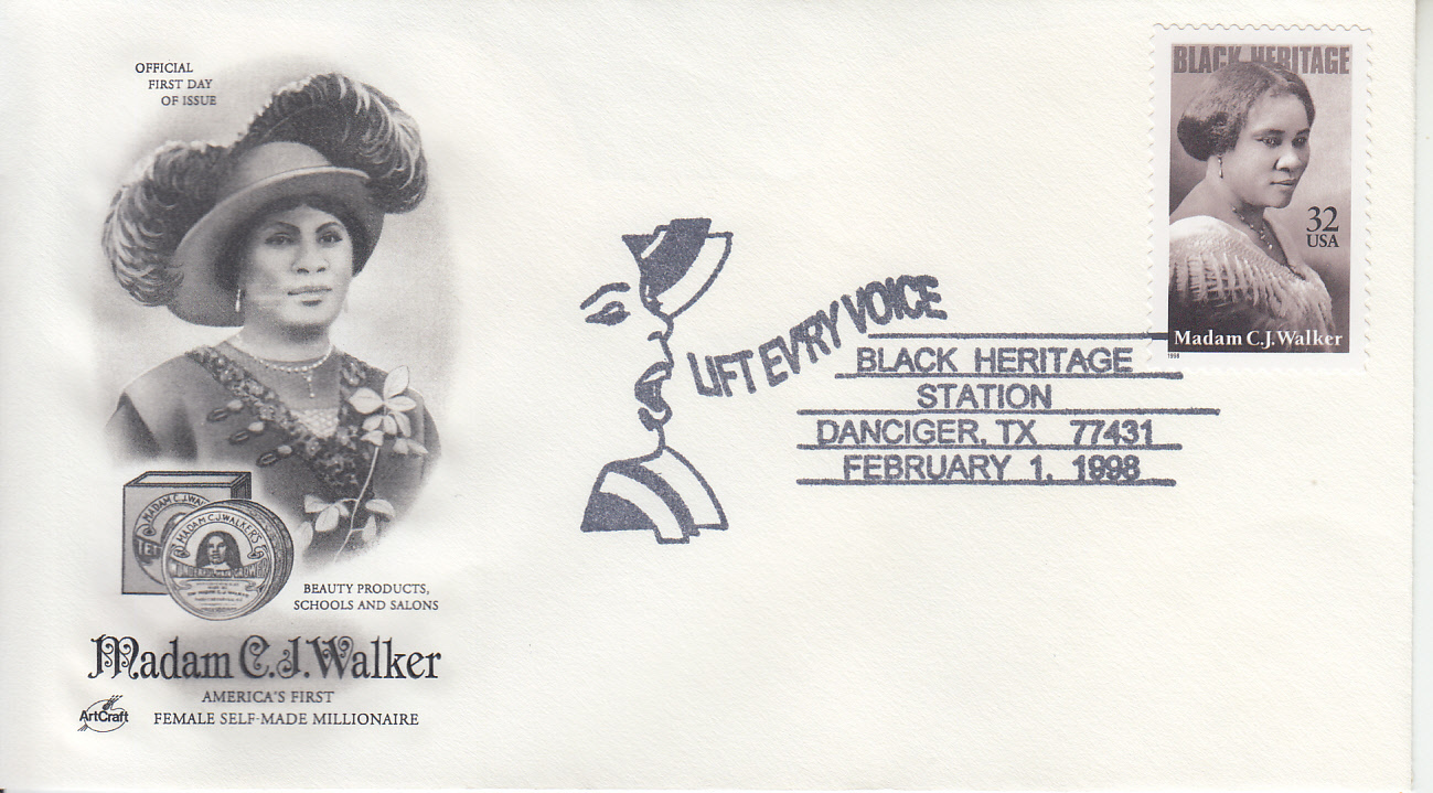 1998 USA Madame C.J. Walker (Scott 3181) Danciger TX Pictorial Artcraft ...