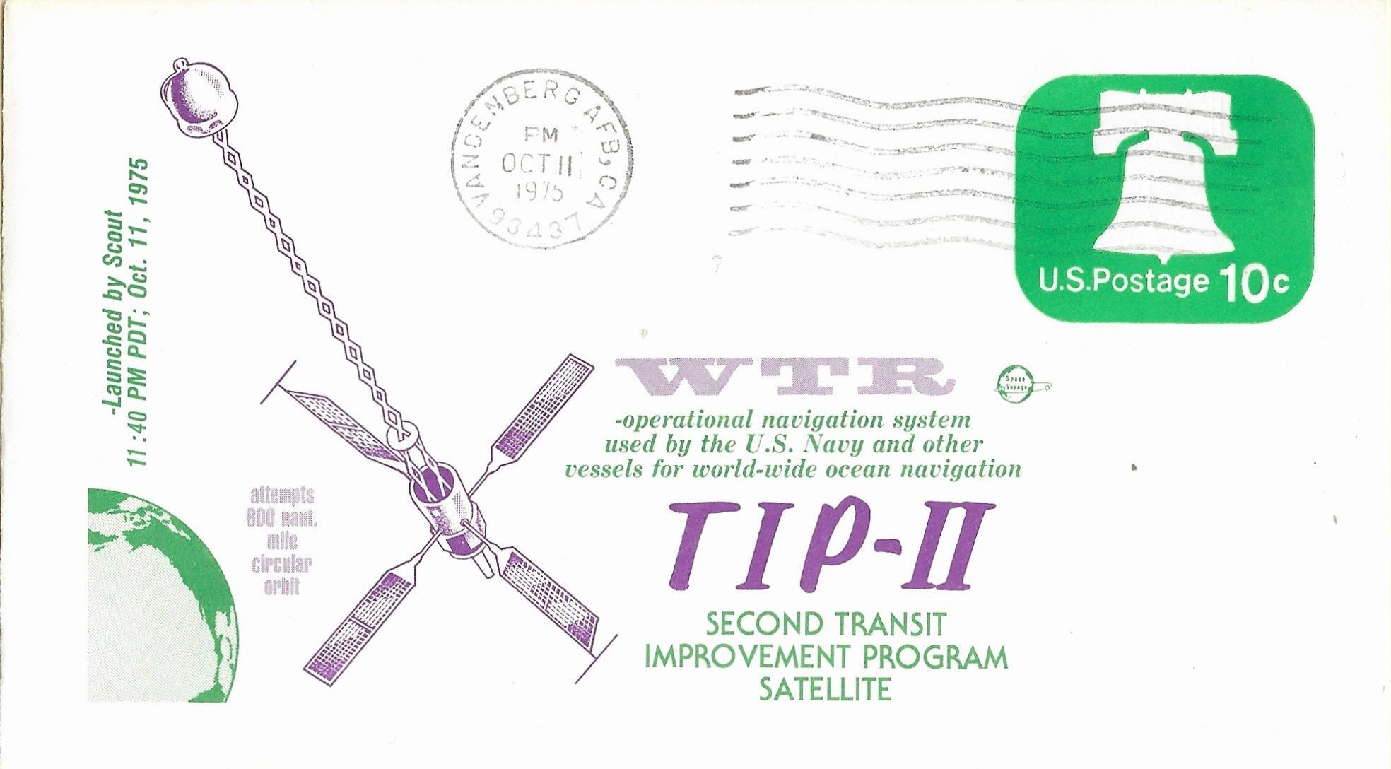 11 Oct 1975 Space Cover, TIP-II - 2nd Transit Improvement Program ...