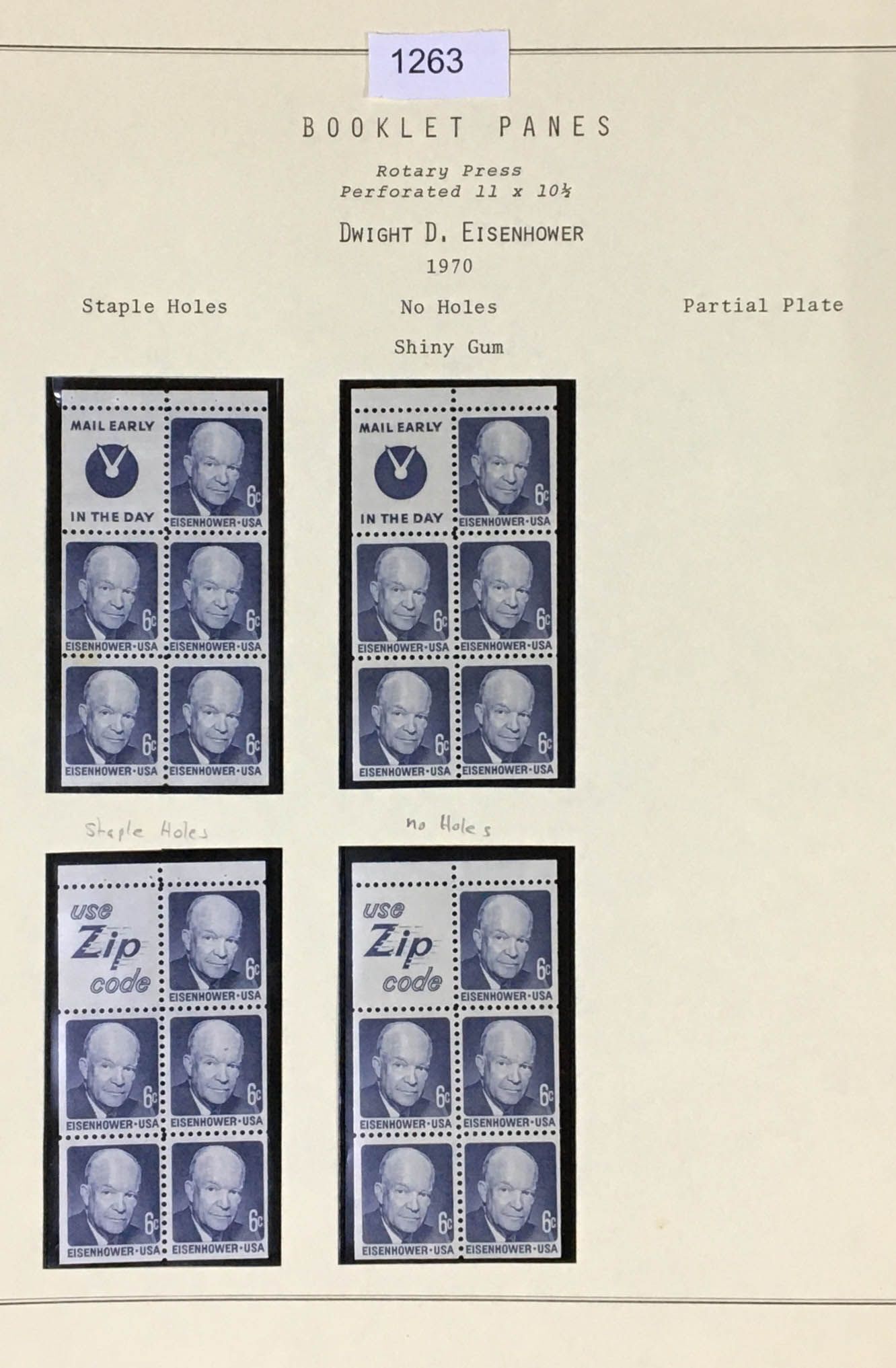 US Stamps # 1 Booklet Panes Group 1970 Mint OG $ LOT #1263 | United ...