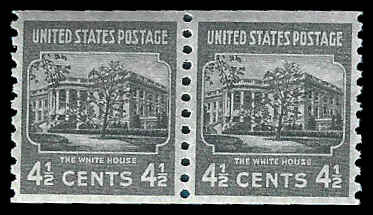 PCBstamps US # 844 Coil Pair 9c(2x4.5c)White House, MNH, (2) | United ...
