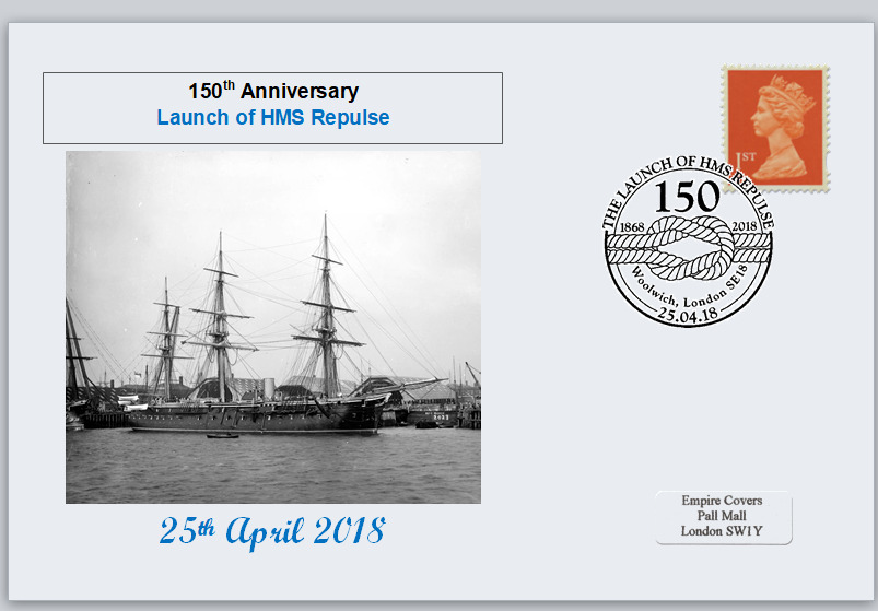 GB 2018 hms repulse militaria naval ships postcard superb used | Great ...