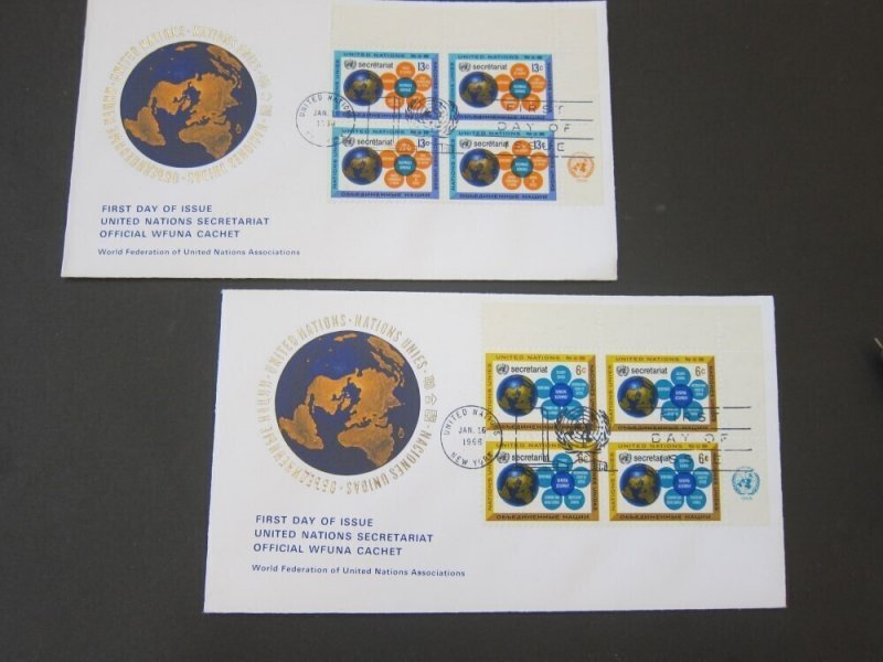 United Nations (NY) 1968 Sc 181-2 BLK(4) FDC | Worldwide - United ...