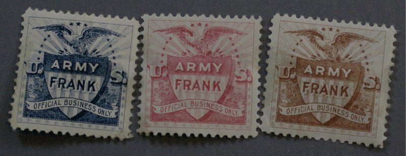 United States Army Frank Stamps Cinderellas Three Different OG | United ...