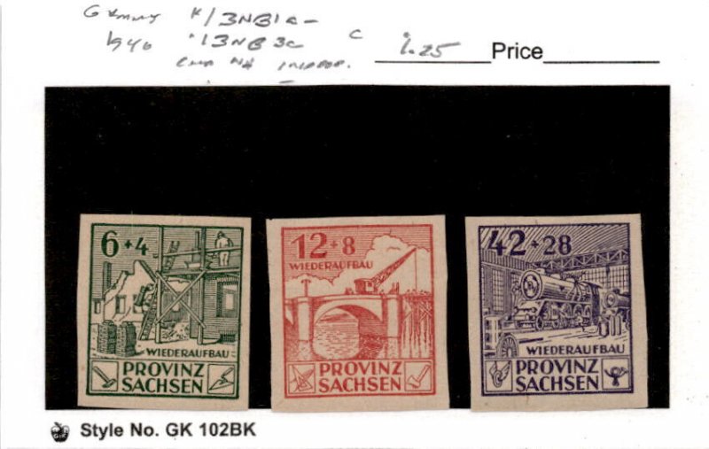 Germany, Postage Stamp, #13NB1a-13NB3a Mint NH, 1945 Russian Saxony ...