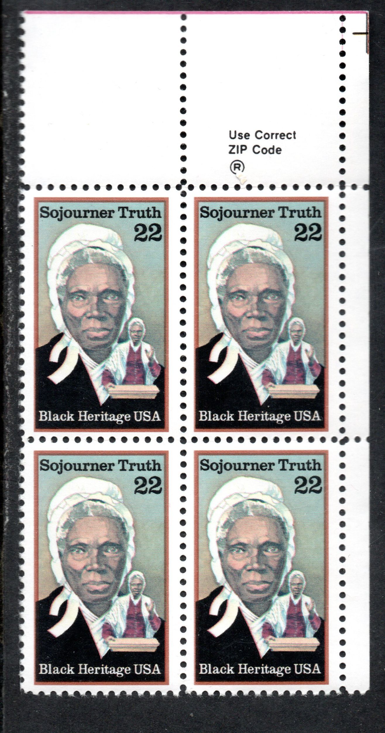 US Scott #2203 "Use Correct Zip Code" block of 4 UR NH | United States ...