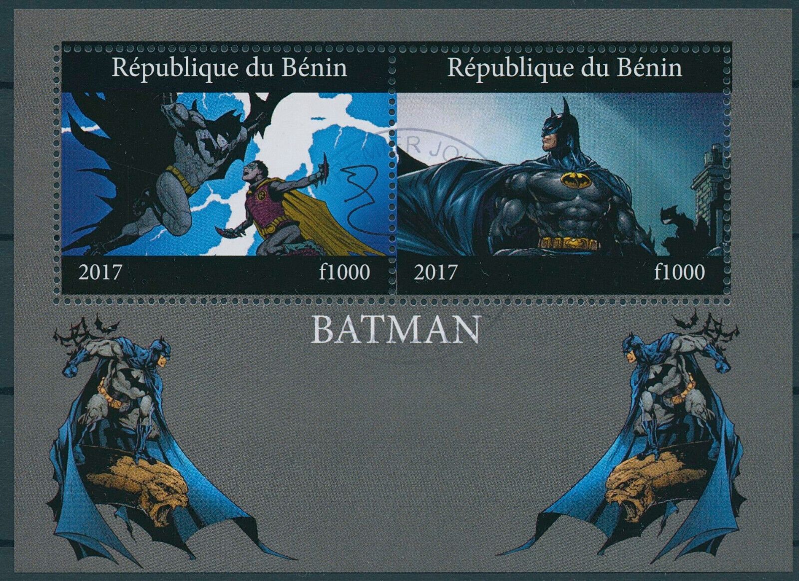 DC Superheroes Stamps 2017 CTO Batman Robin Comics Cartoons 2v M/S II ...