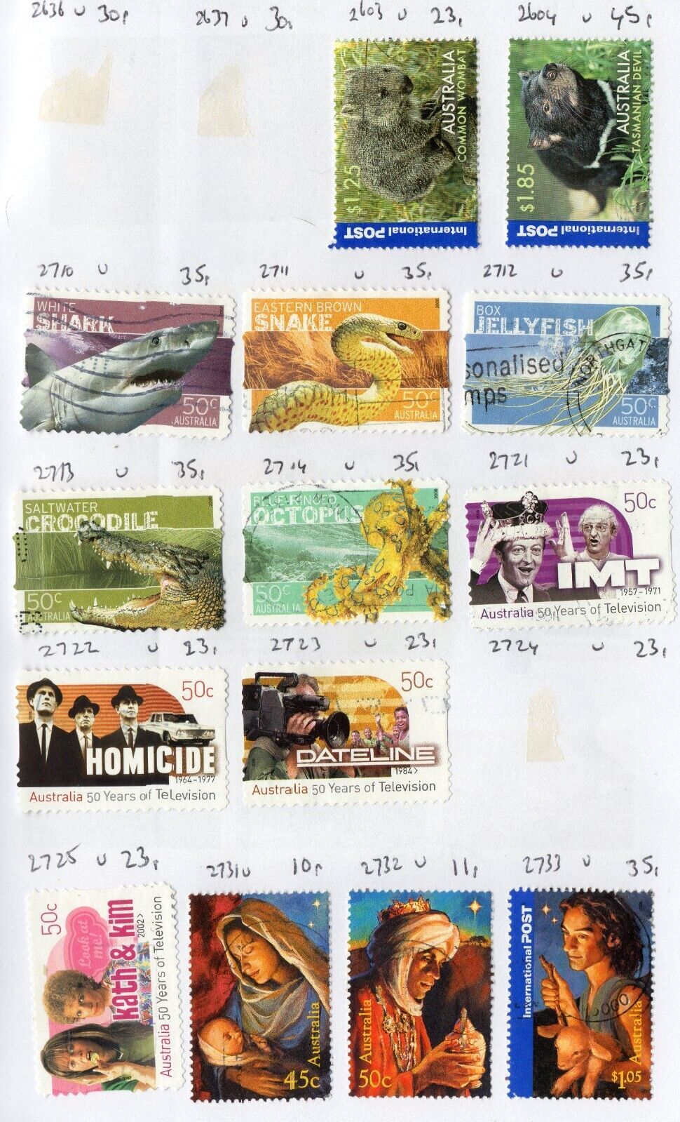 Dealers stamp approval book Australia 80 stamps selling value approx £ ...