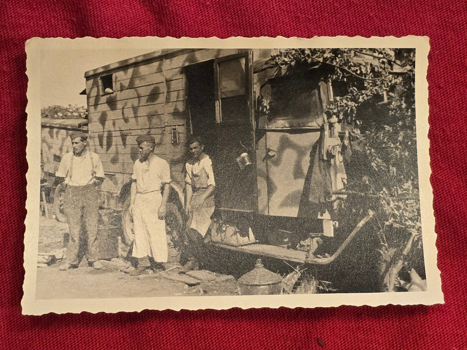LUFTWAFFE SOLDIERS w CAMO VEHICLE TRAILERS WW2 WWII German Military ...