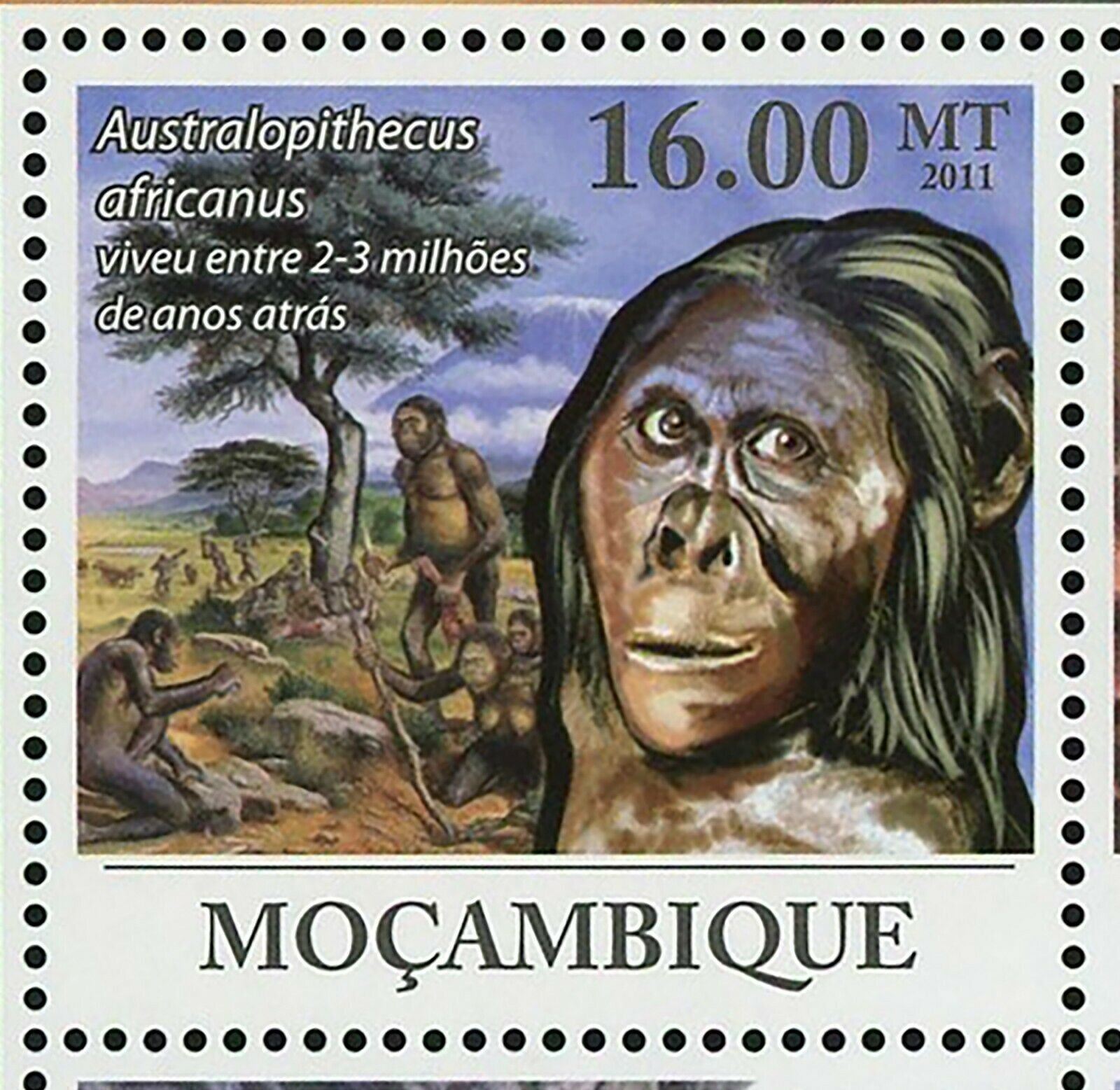 Human Evolution Stamp Homo Habilis Homo Erectus Australopithecus S/S ...