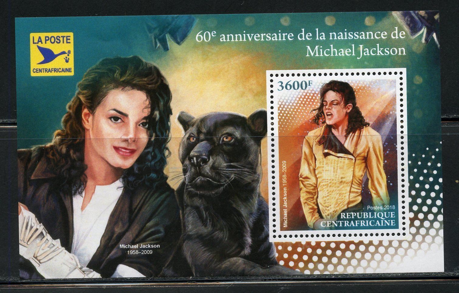 Central Africa 2018 60th Birth of Michael Jackson Souvenir Sheet II ...