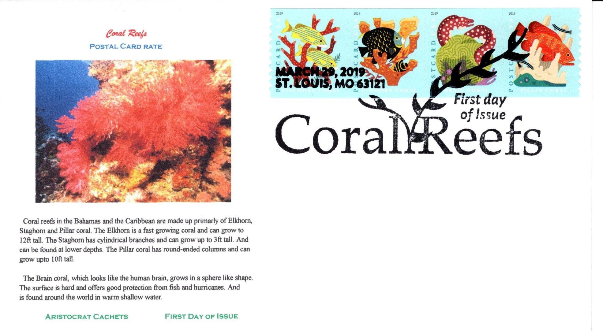 Scott 5367-70 Aristocrat FDC Coral Reef set of 4 coil stamps. | United ...