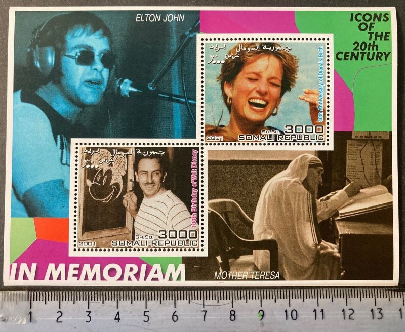 Somali 2001 princess diana elton john disney mother teresa m/sheet MNH ...