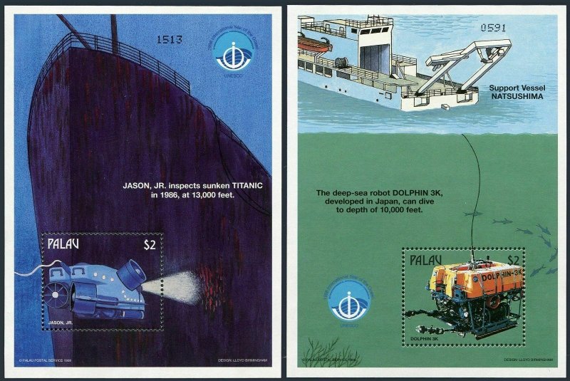 Palau 458-460,MNH. UNESCO Year Ocean 1998.Deep-sea Robots.Jason Jr ...