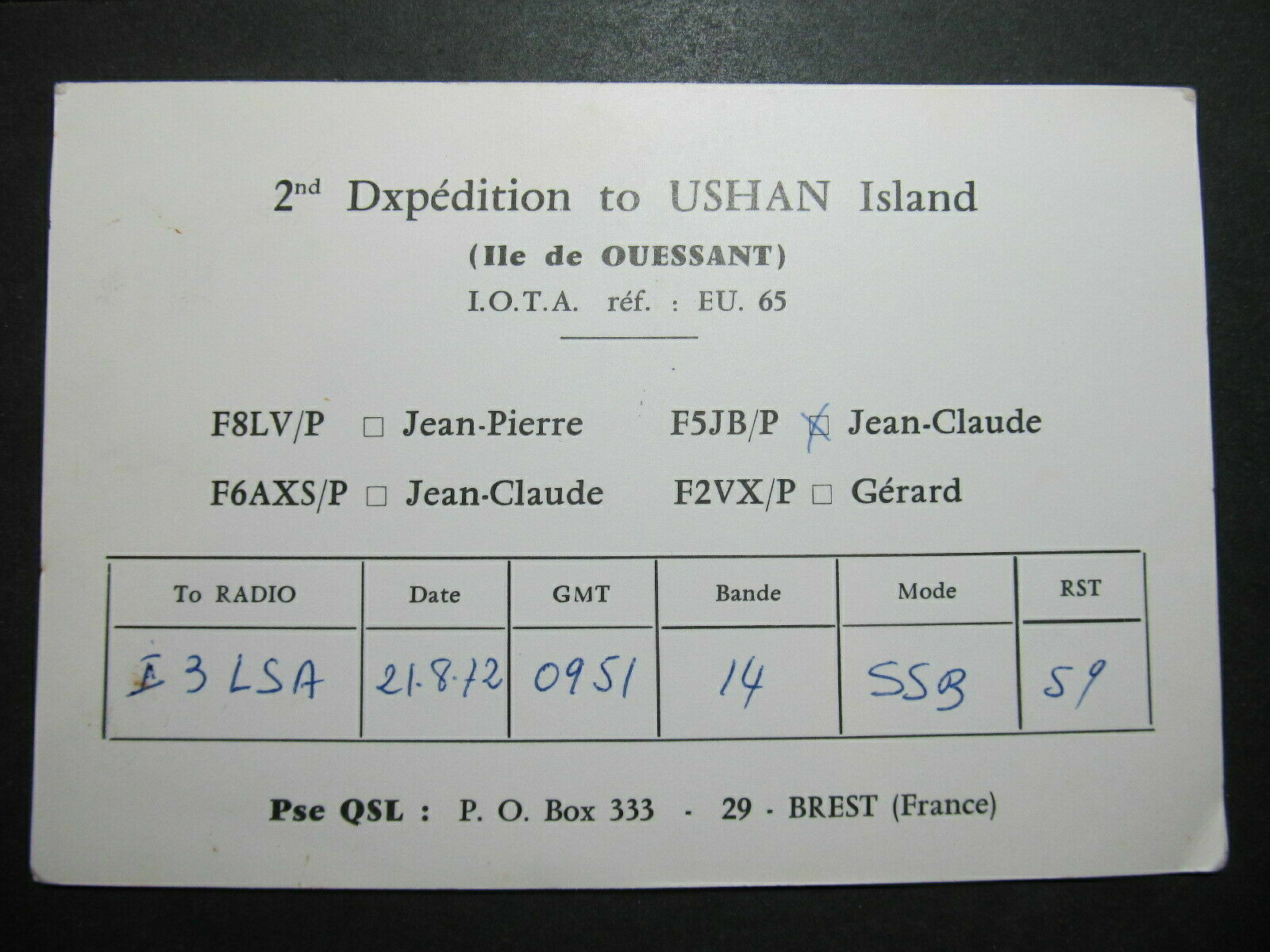 5486 Amateur Radio QSL Card Dxpedition to Ushan Island | United States ...