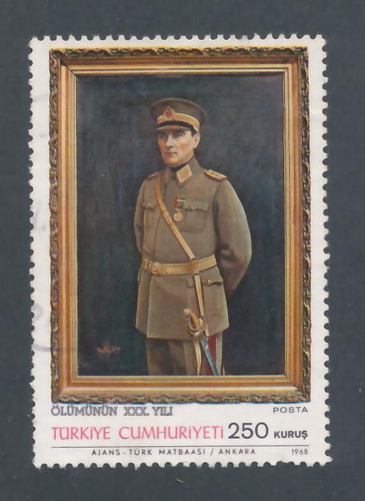 Turkey 1968 Scott 1789 used - 250k, Ataturk in Uniform | Europe ...