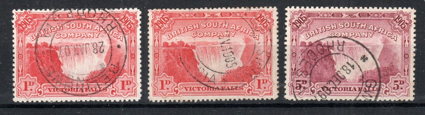 Rhodesia 1905 1d, 1d And 5d Opening Of Victoria Chûtes Bridge SG94, 94a ...