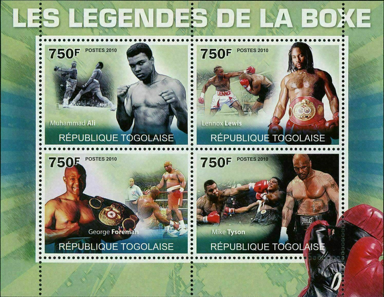 Boxing Legend Stamp Muhammad Ali Mike Tyson Sport Souvenir Sheet of 4 ...