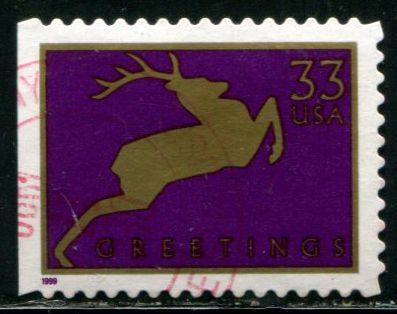 3362 US 33c Reindeer SA, used bklt sgl | United States, General Issue ...