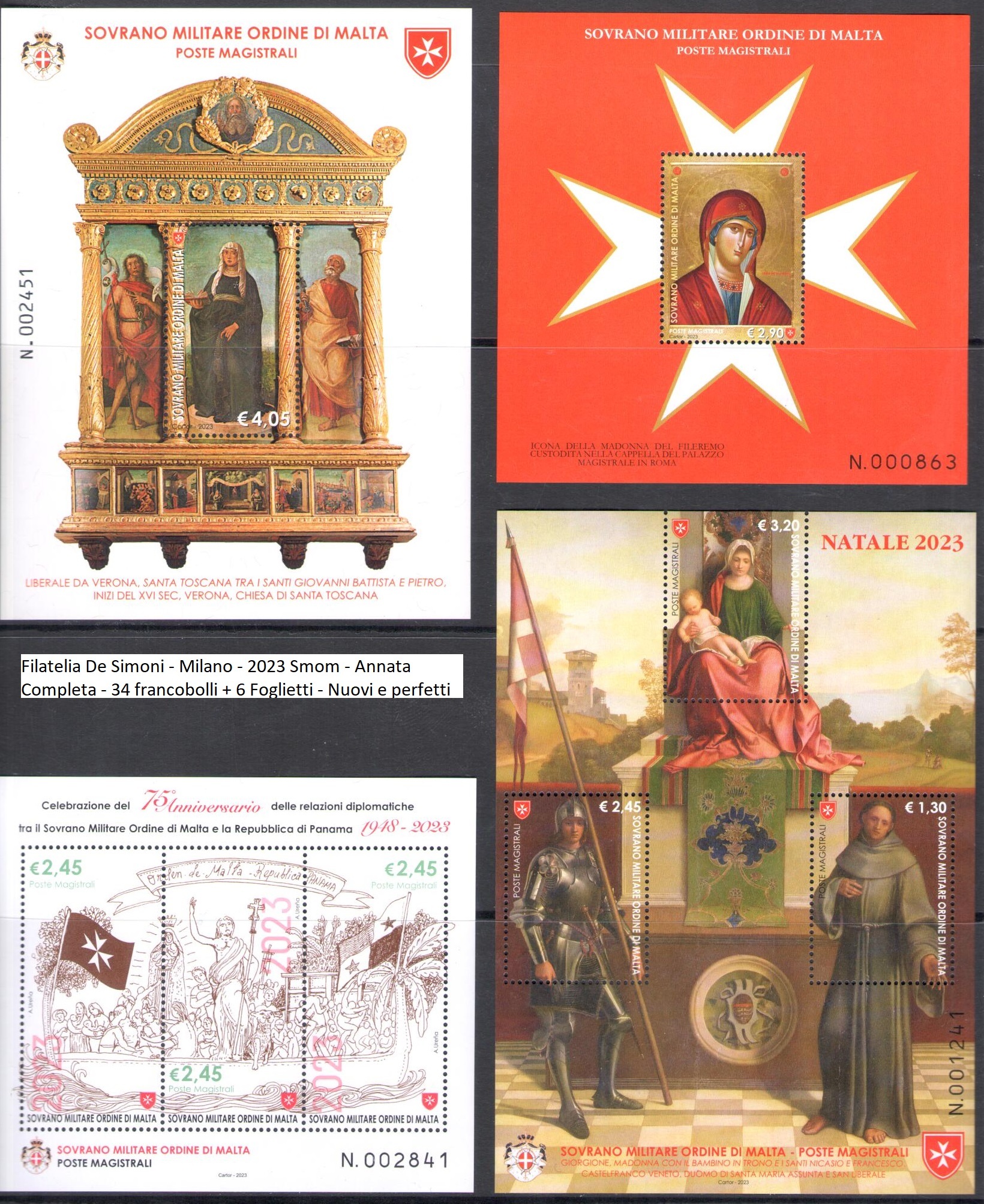 2023 Smom, New Stamps, Full Year 33 Values + 6 Sheets - MNH** | Europe ...