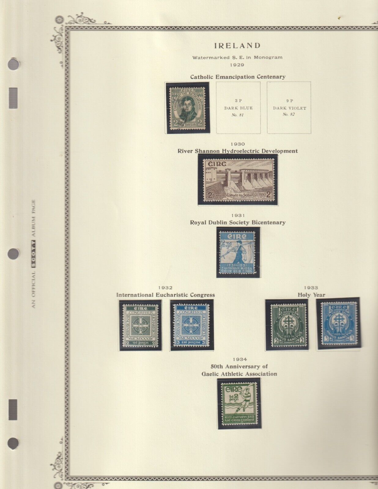 Ireland Collection Commemorative Stamps 1929-1969, 150 Used & Unused ...