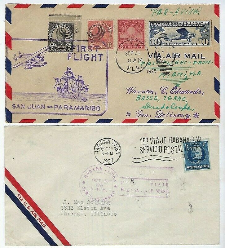 Group of 8 First Flight Covers From the 1920s Q140 | United States ...
