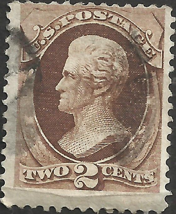 # 157 Brown Used Ribbed Paper Andrew Jackson SCV-55.00 | United States ...