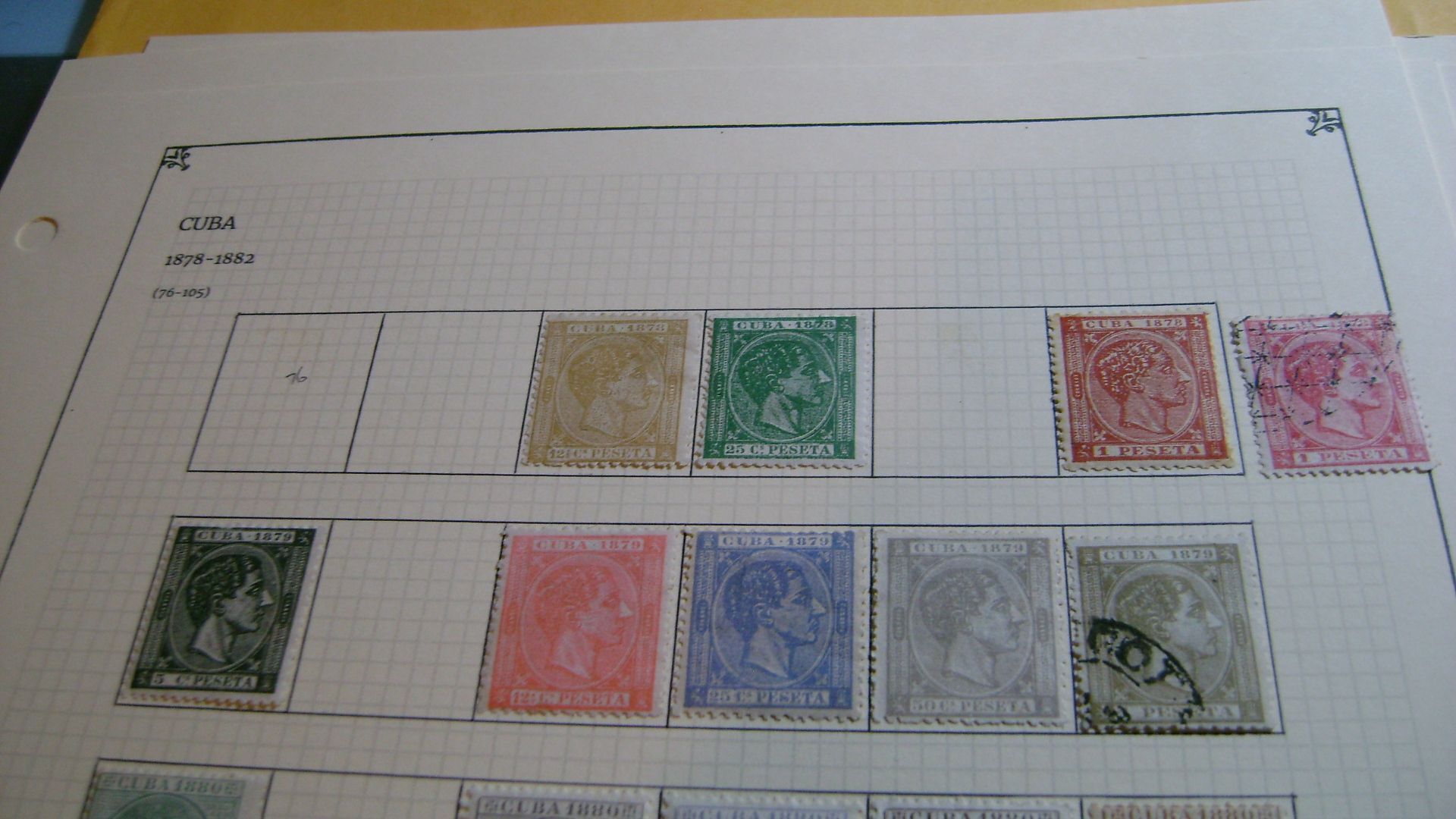 Cuba-(1878)-Lot of 23-Stamps on Album Page-Mh and Used -Scott Catal ...
