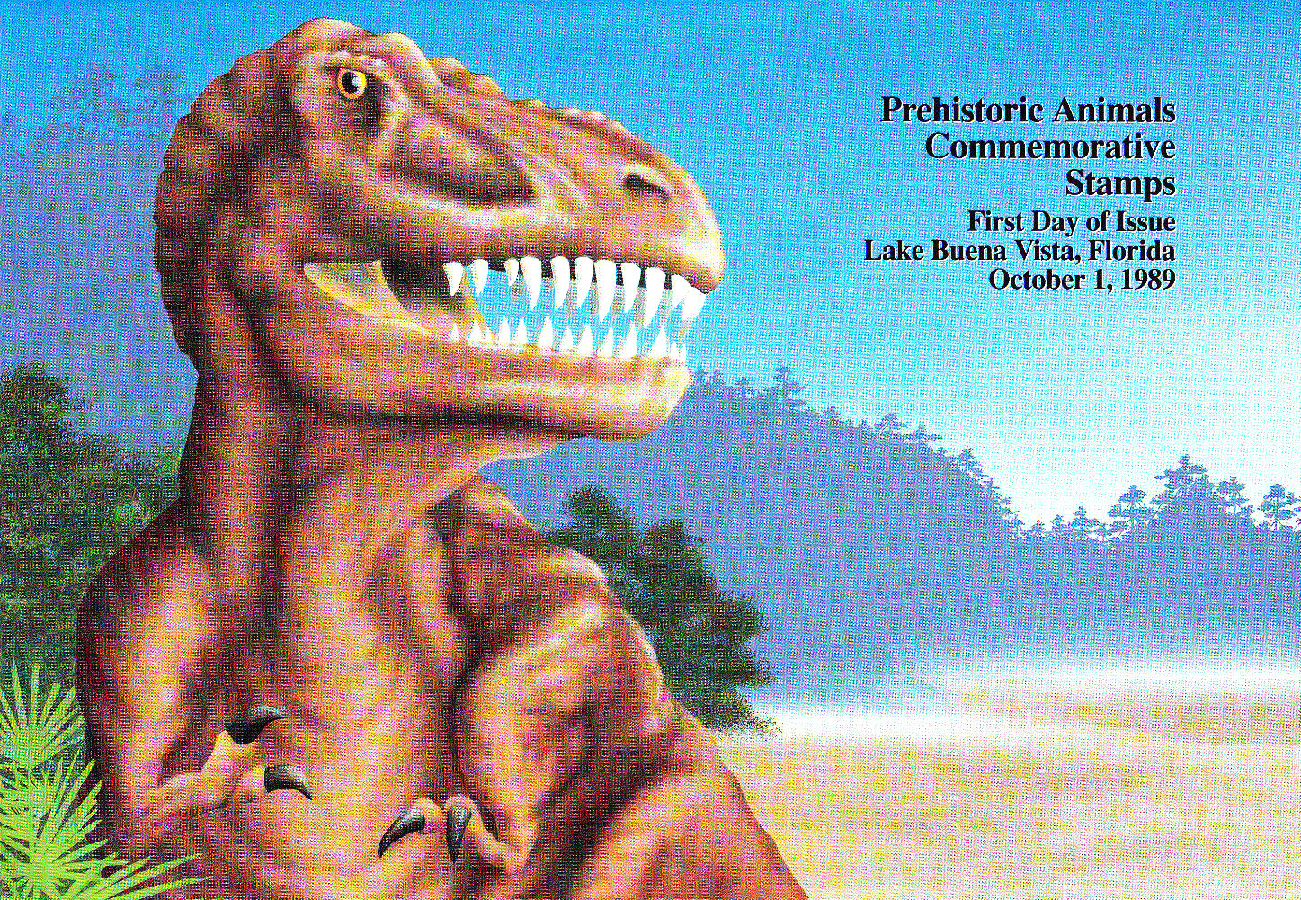 USPS 1st Day Ceremony Program #2422-2425 Prehistoric Animals Dinosaurs ...