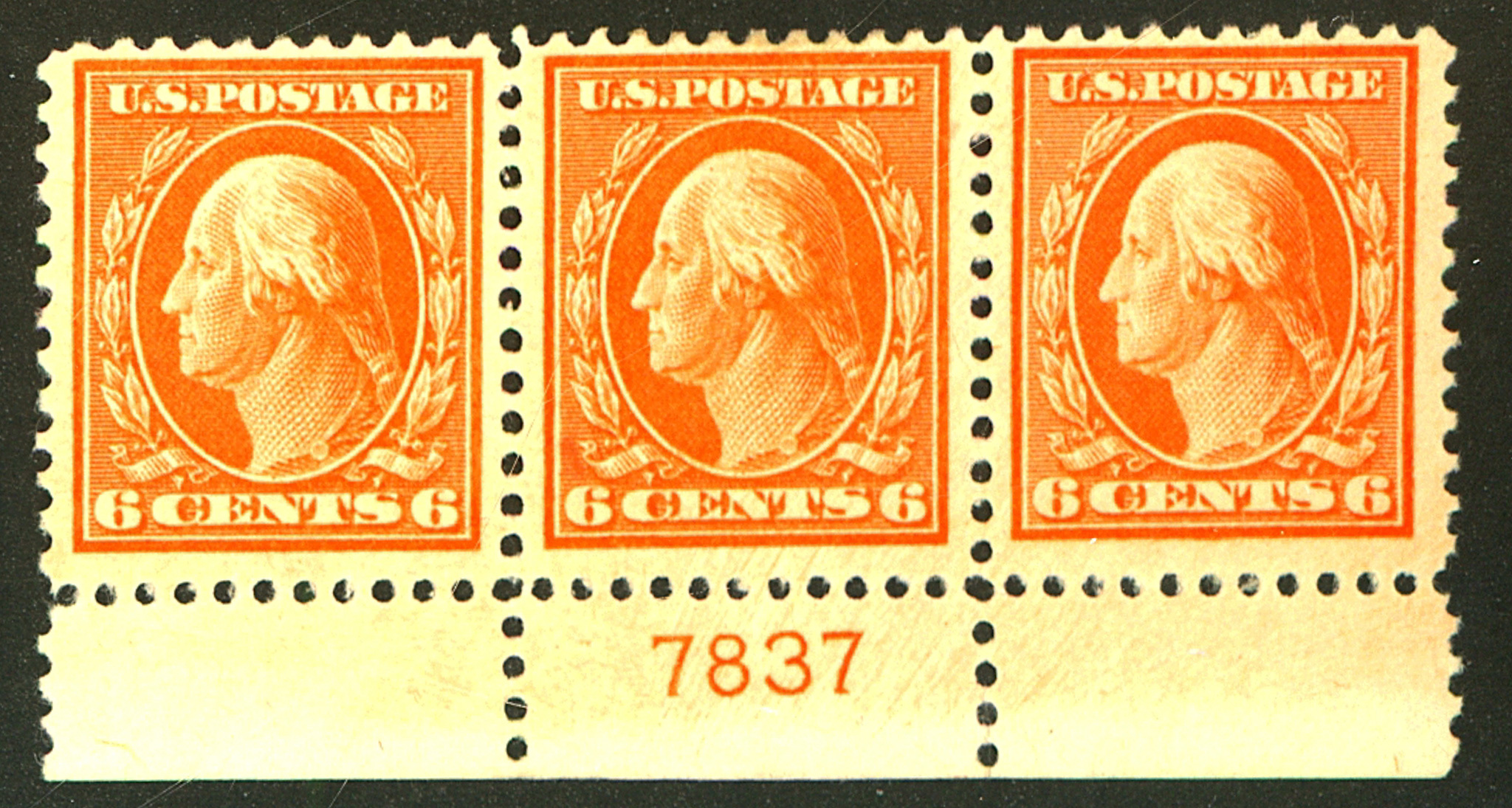 U.S. #506 Mint PL# Strip of 3 OG LH | United States, General Issue ...