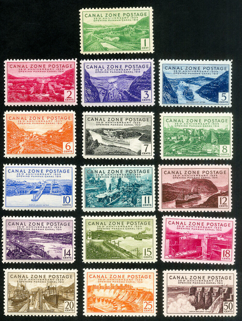 Canal Zone Stamps # 120-35 MVLH VF Scott Value $162.75 | United States ...