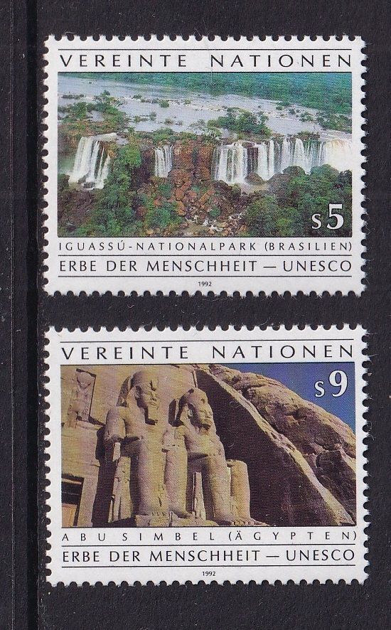 United Nations Vienna #125-126 MNH 1992 UNESCO world heritage sites ...