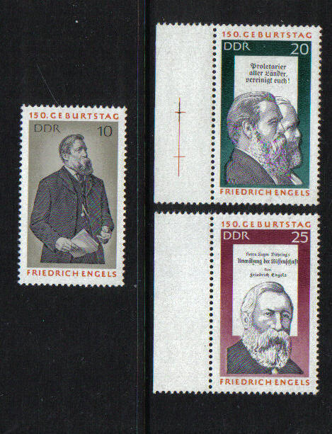 German Democratic Republic DDR #1248-1250 MNH 1970 Friedrich Engels ...