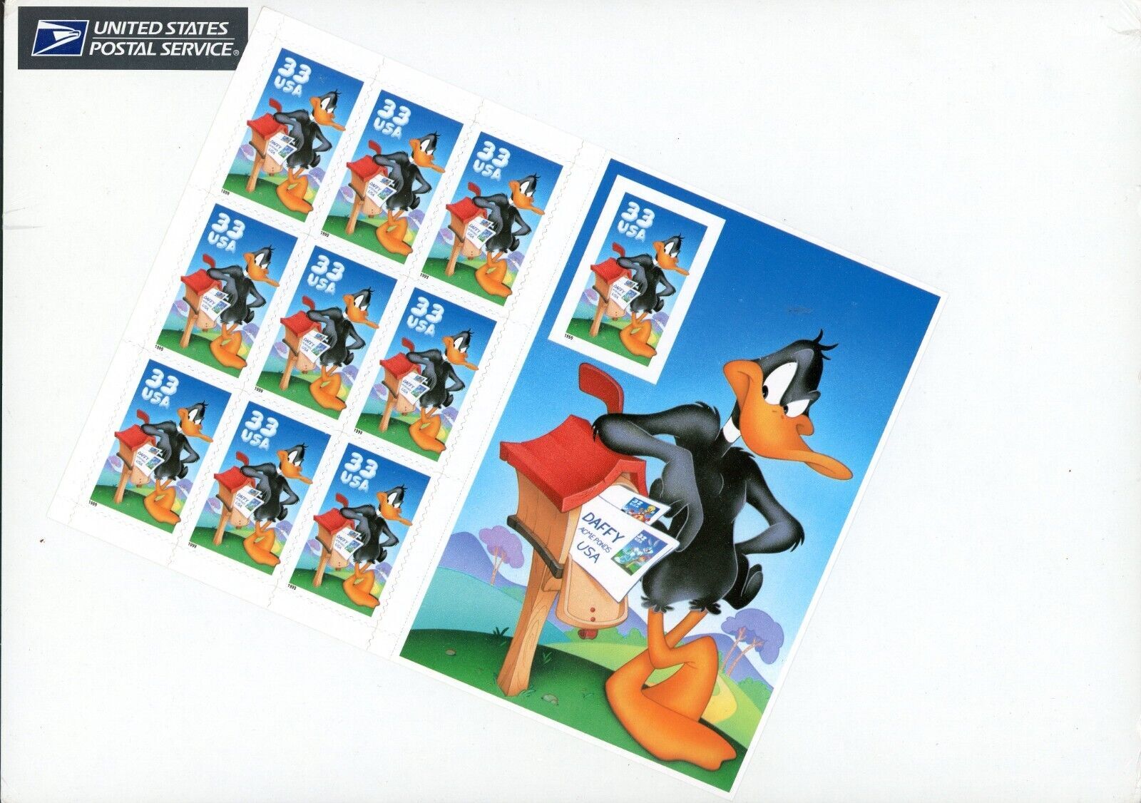 US Scott# 3306 Daffy Duck Full Sheet of 10 Sealed Usps Pack as Shown ...