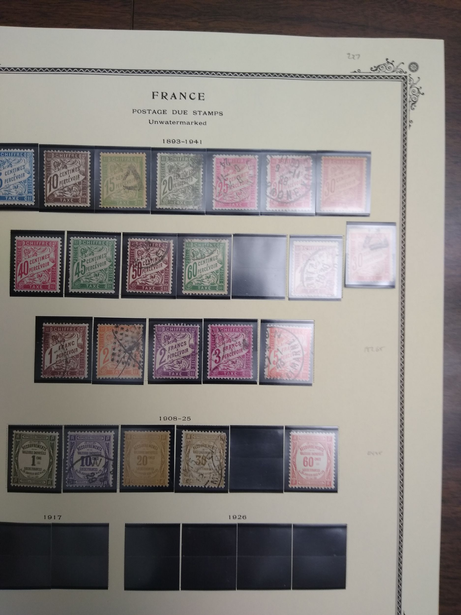 collection on pages France 1893-1925 postage due PW: CV $227 | Europe ...