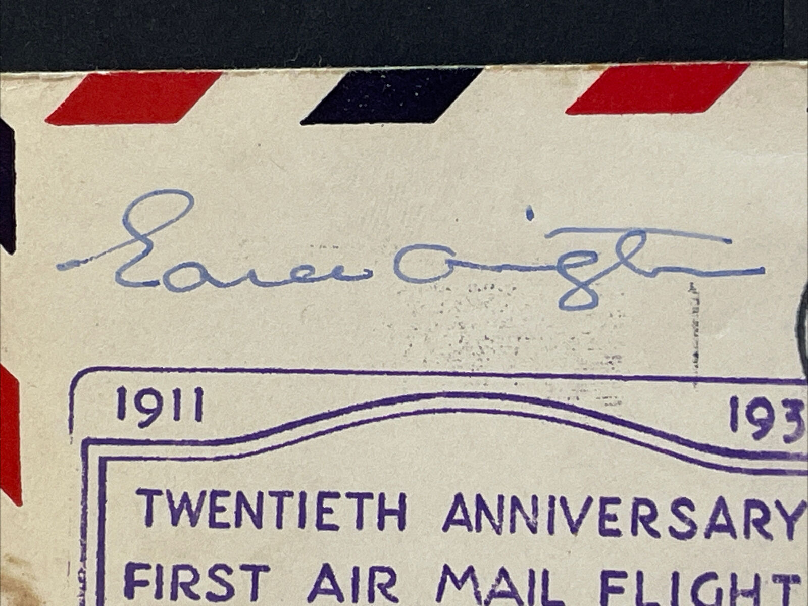 1931 Airmail 20th Anniversary First Flight Los Angeles Signed EARLE ...