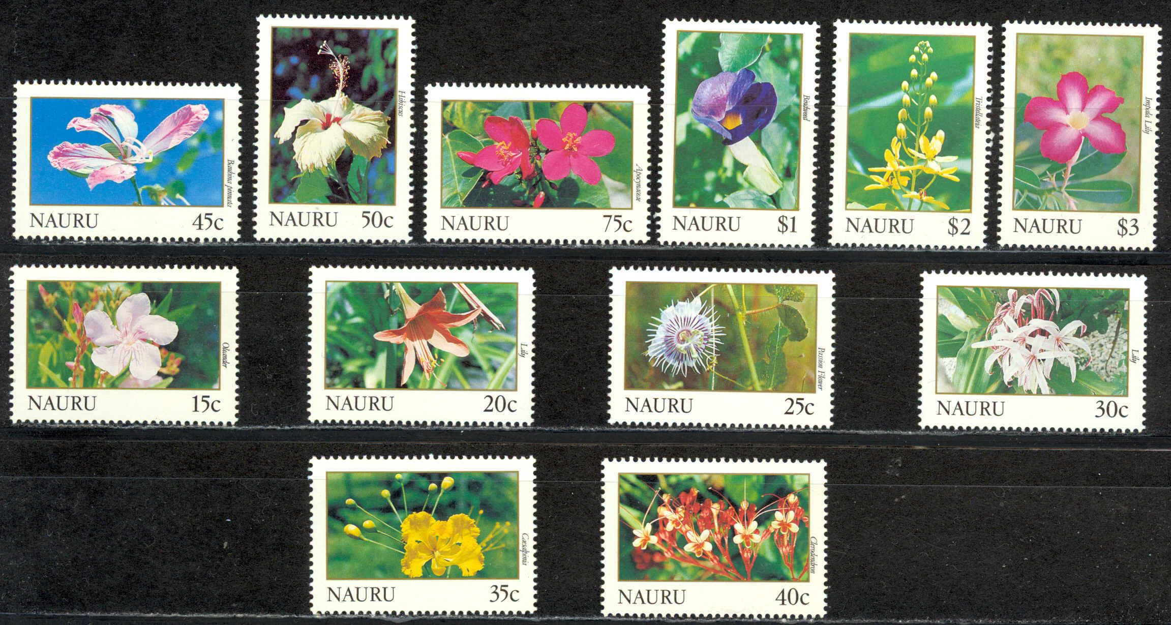 Nauru Sc# 380-392 MH 1991 Flowers | Australia & Oceania - Nauru ...