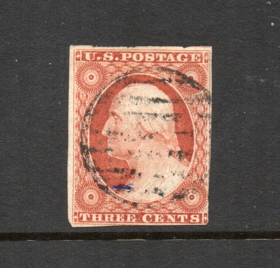 #10 - 3 cent stamp of 1851 - RARE FIRST PLATE #1 early - cv$210 - 74R1e ...