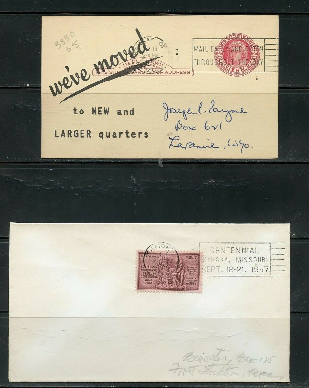 US Postal History of State of Missouri LOT of 24 Covers 184-1960 as ...