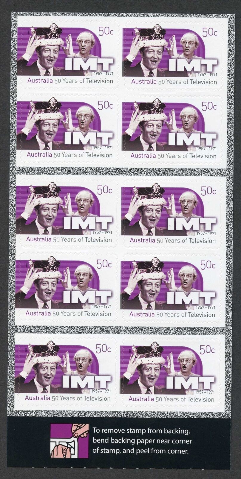 Australia SG2721b 2006 50th Anniversary of Television IMT S-A Pane U/M ...