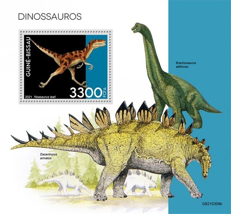 Guinea-Bissau - 2021 Noasaurus Dinosaurs - Stamp Souvenir Sheet ...