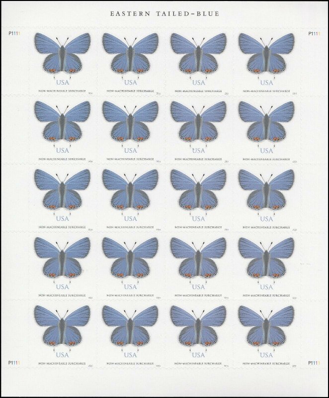 Eastern Tailed Blue Non-Machinable Surcharge Forever Sheet of 20 Stamps ...