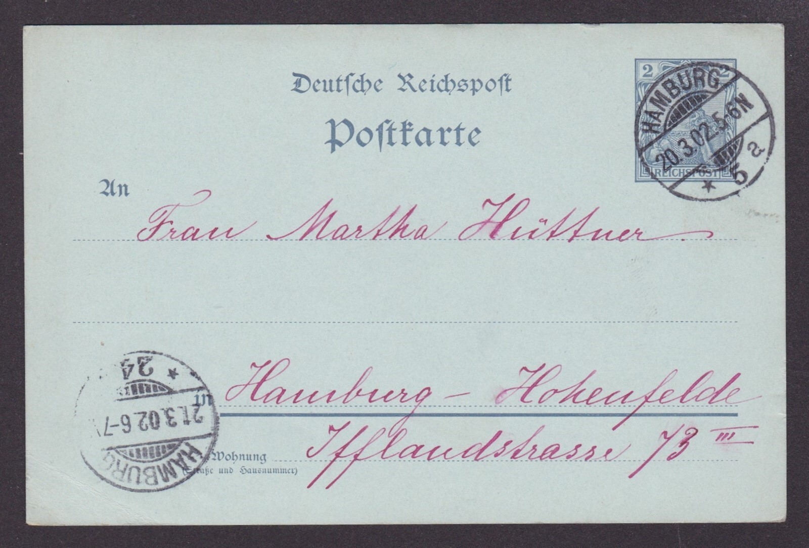 GERMANY 1902, Pre-stamped postcard Mi #P44 from Hamburg | Europe ...