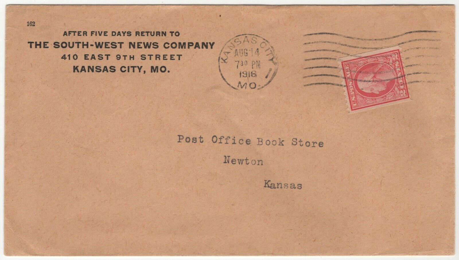 #449 2c,1915, Red, Type I, Cover, w/ Crowe Cert. SEE DETAILS (GP2 11/15 ...