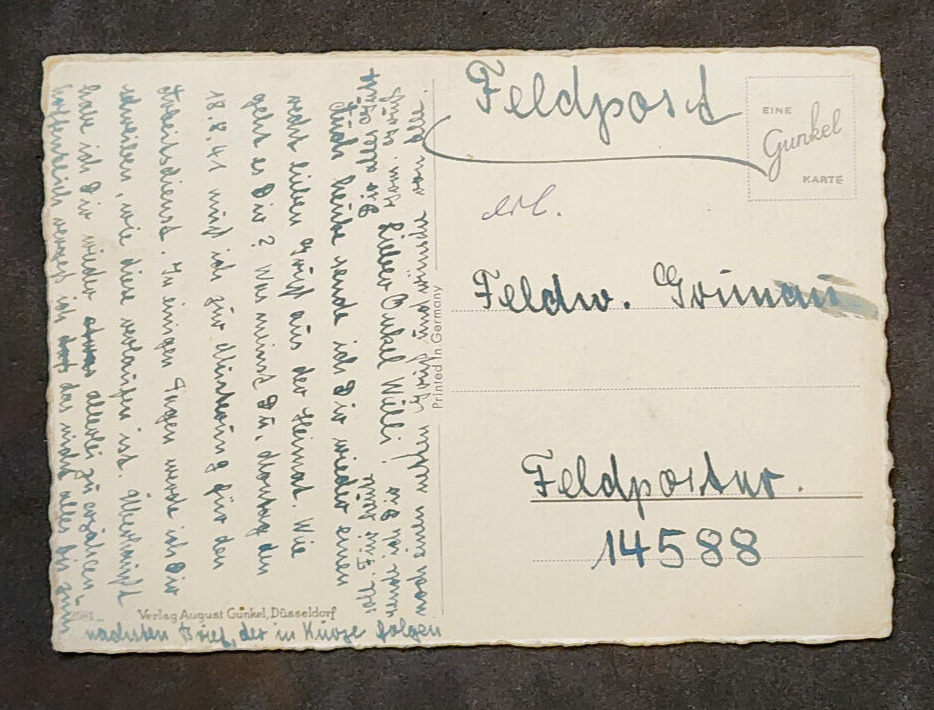 WW2 WWII Nazi Germany soldiers Feldpost postcard Schnauzer dog on ...