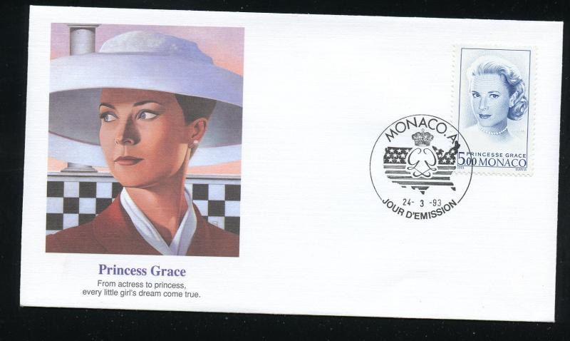 US 2749 & Monaco Sc 1851 Princess Grace Kelly 1993 UA set 3 Fleetwood ...